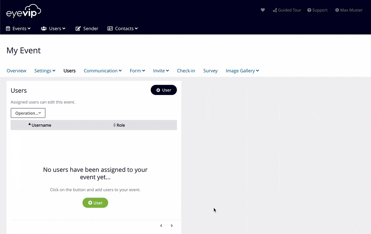 Assign users to an event Assign users to an event